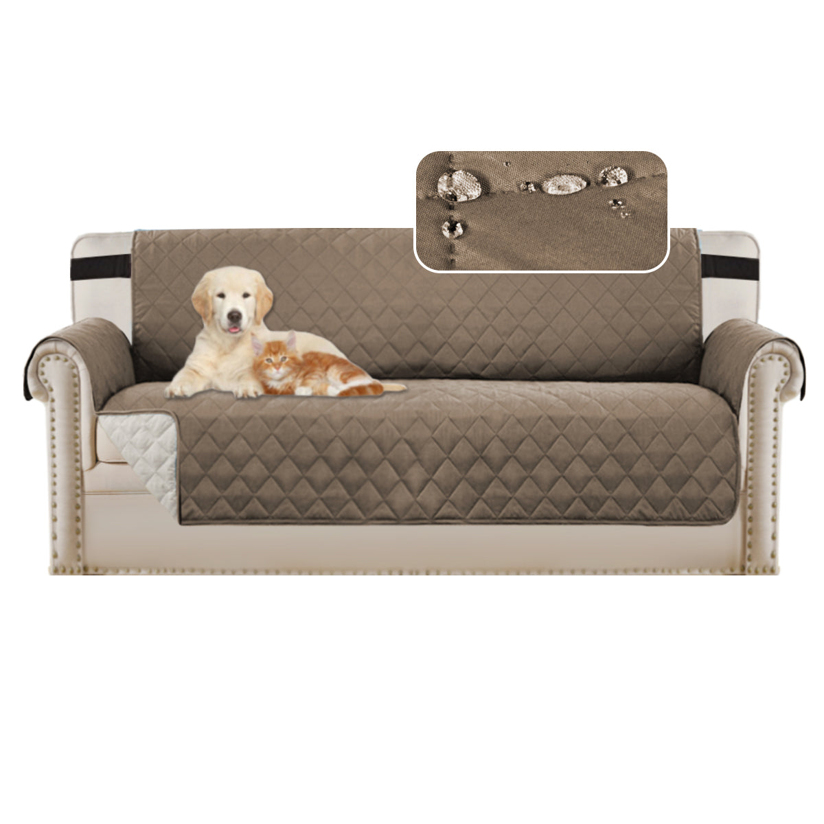 Couch Cover Furniture Protector Sofa Slip Cover with Straps 1/2/3/Recl ...